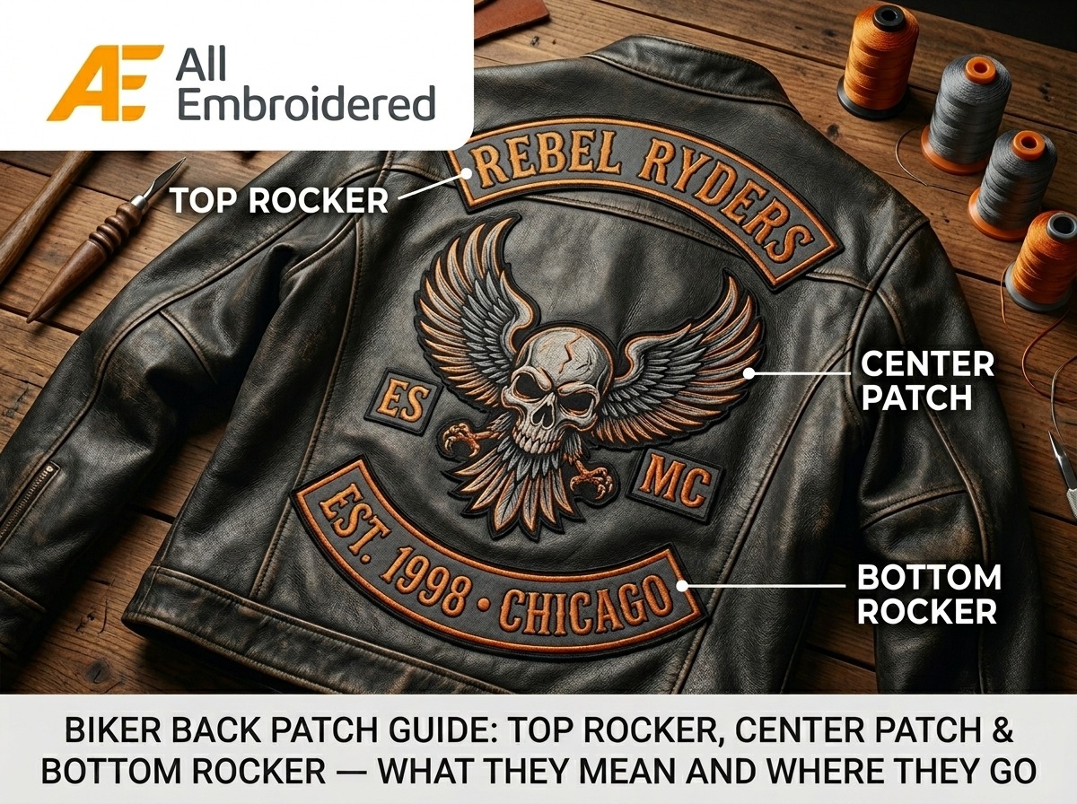 Biker Back Patch | Top Rocker | Center Patch & Bottom Rocker